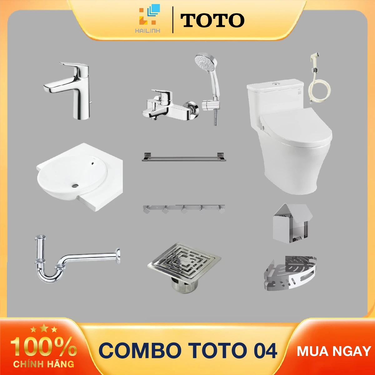 COMBO THIẾT BỊ VỆ SINH TOTO SỐ 4 CHÍNH HÃNG