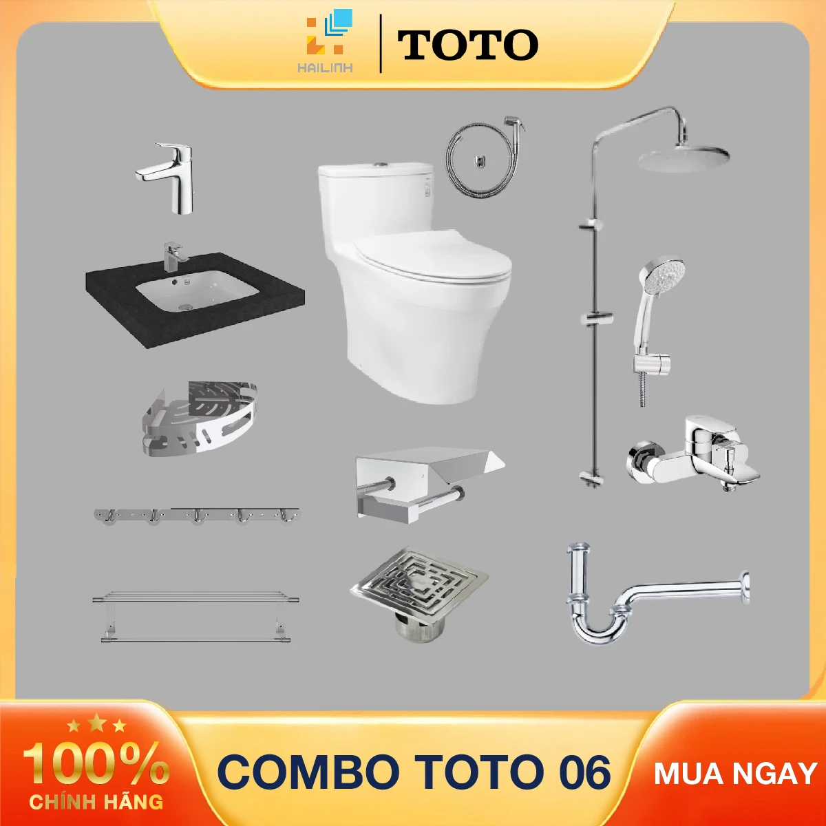 COMBO THIẾT BỊ VỆ SINH TOTO SỐ 6 chất lượng